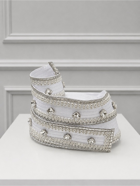 Peeress | Accessories | White Rhinestone Church Derby Peeress Womens ...